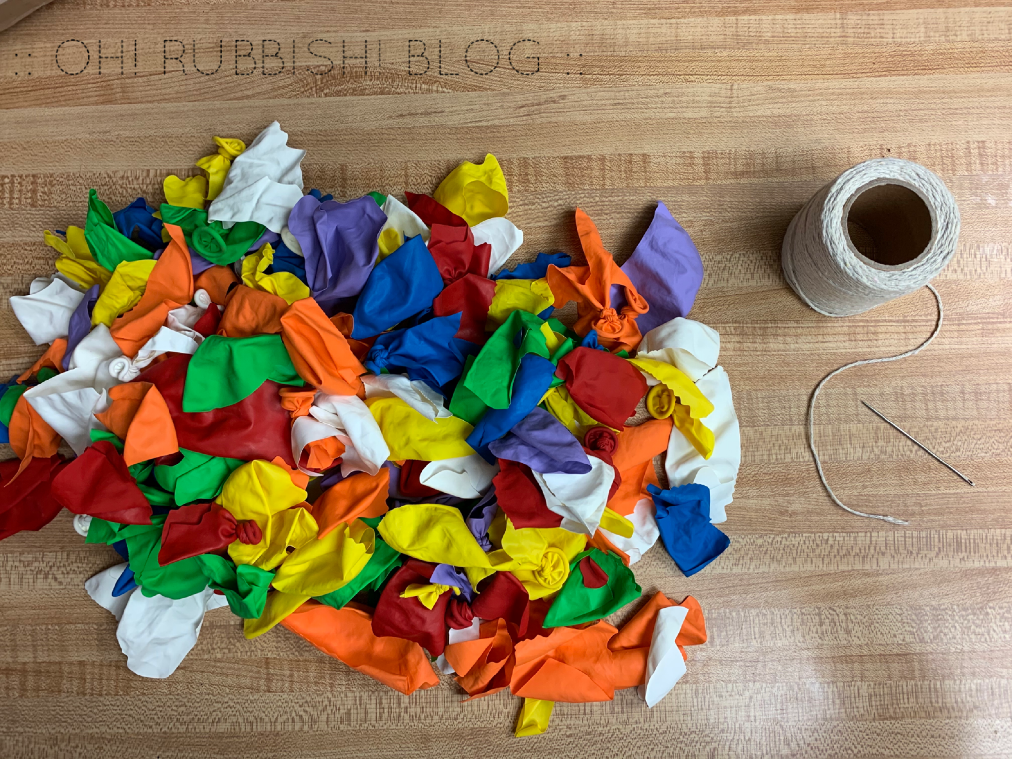 :: Upcycled Balloon Garland :: Repurposing and Reusing Popped Balloons